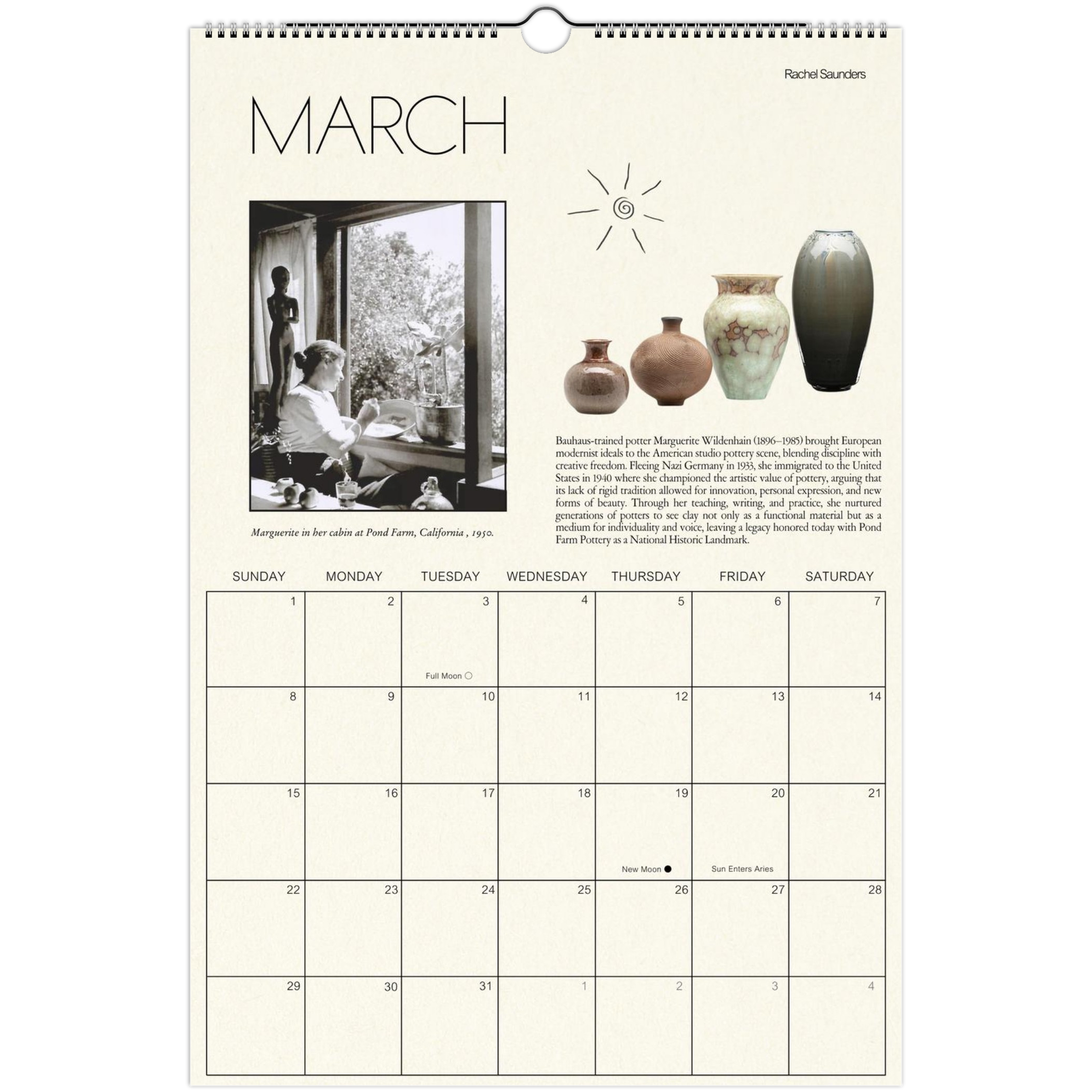 Women In Clay Calendar 2026 (Canada & US)